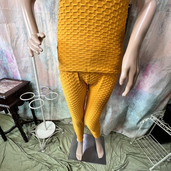 New Mix | Pants & Jumpsuits | New New Mix 2 Piece Mustard Cotton Blend ...